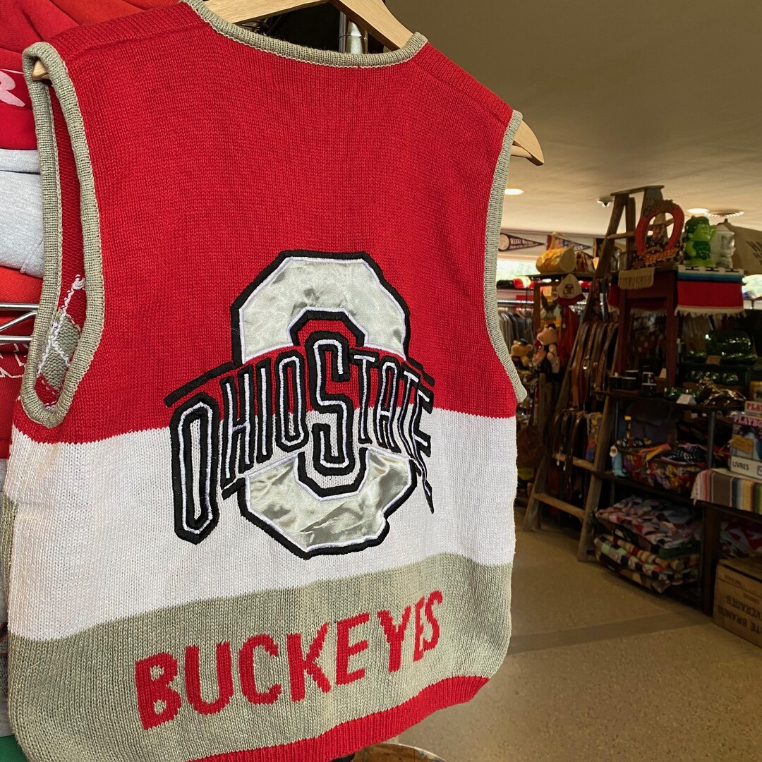1990s Vintage Ohio State BUCKEYES NCAA Football Knit Sweater Vest ...