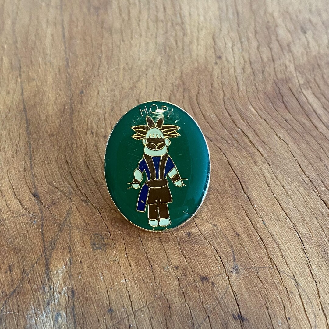 1980s Vintage HOPI FIRST NATION Enamel Lapel Pin Retro Native American ...