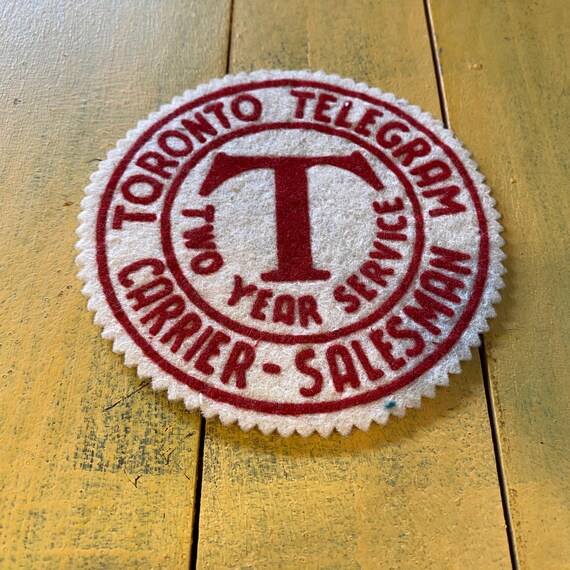 1950s Toronto Telegram Carrier Salesman Felt Patch - … - Gem