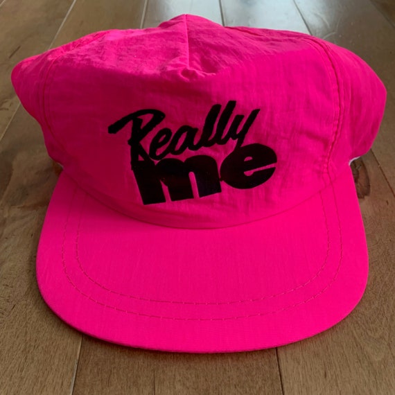 1990s Really Me Neon Pink Snapback Hat Vintage Athletic - Etsy