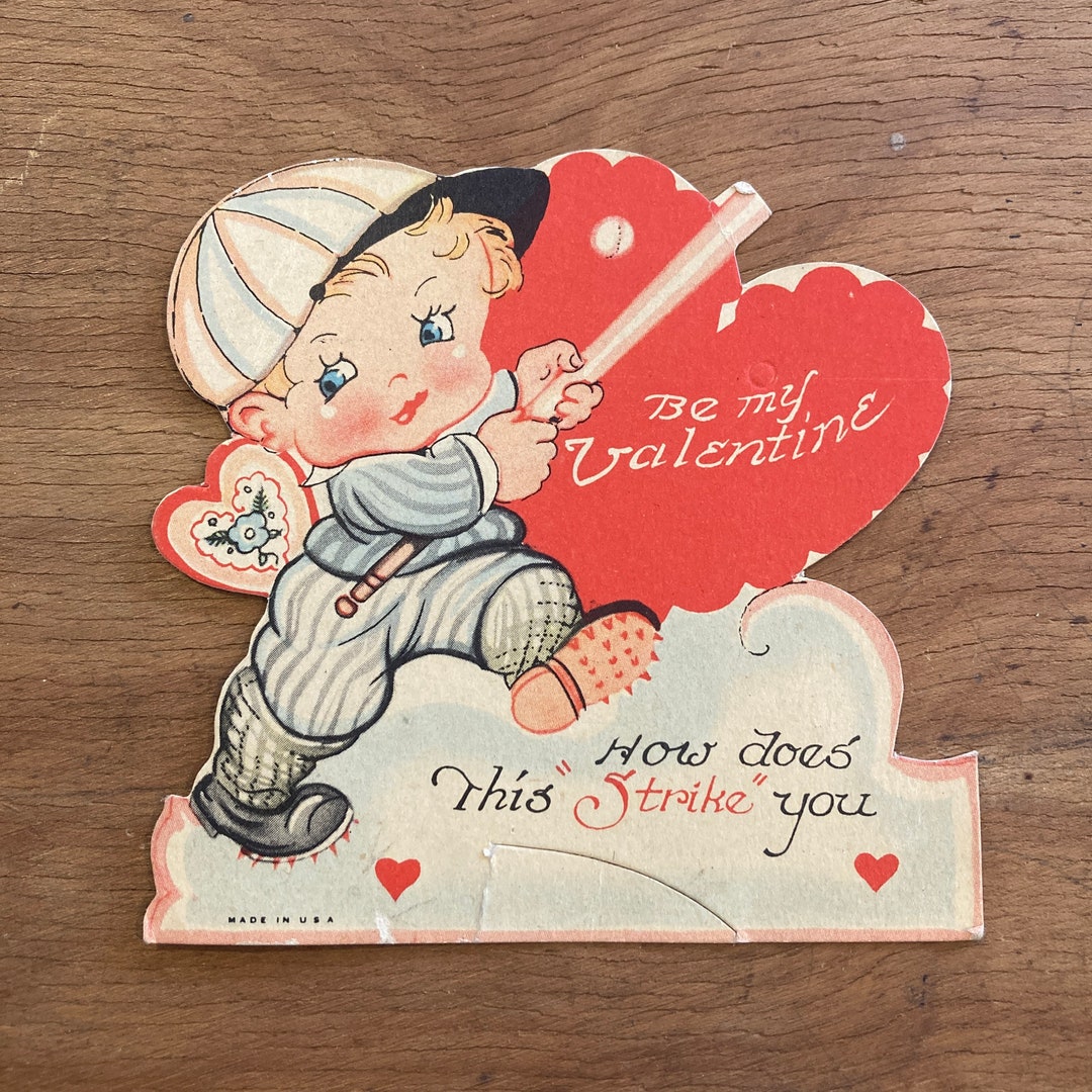 1930s Valentine's Day Card Vintage Made in USA Lithograph Inscribed ...