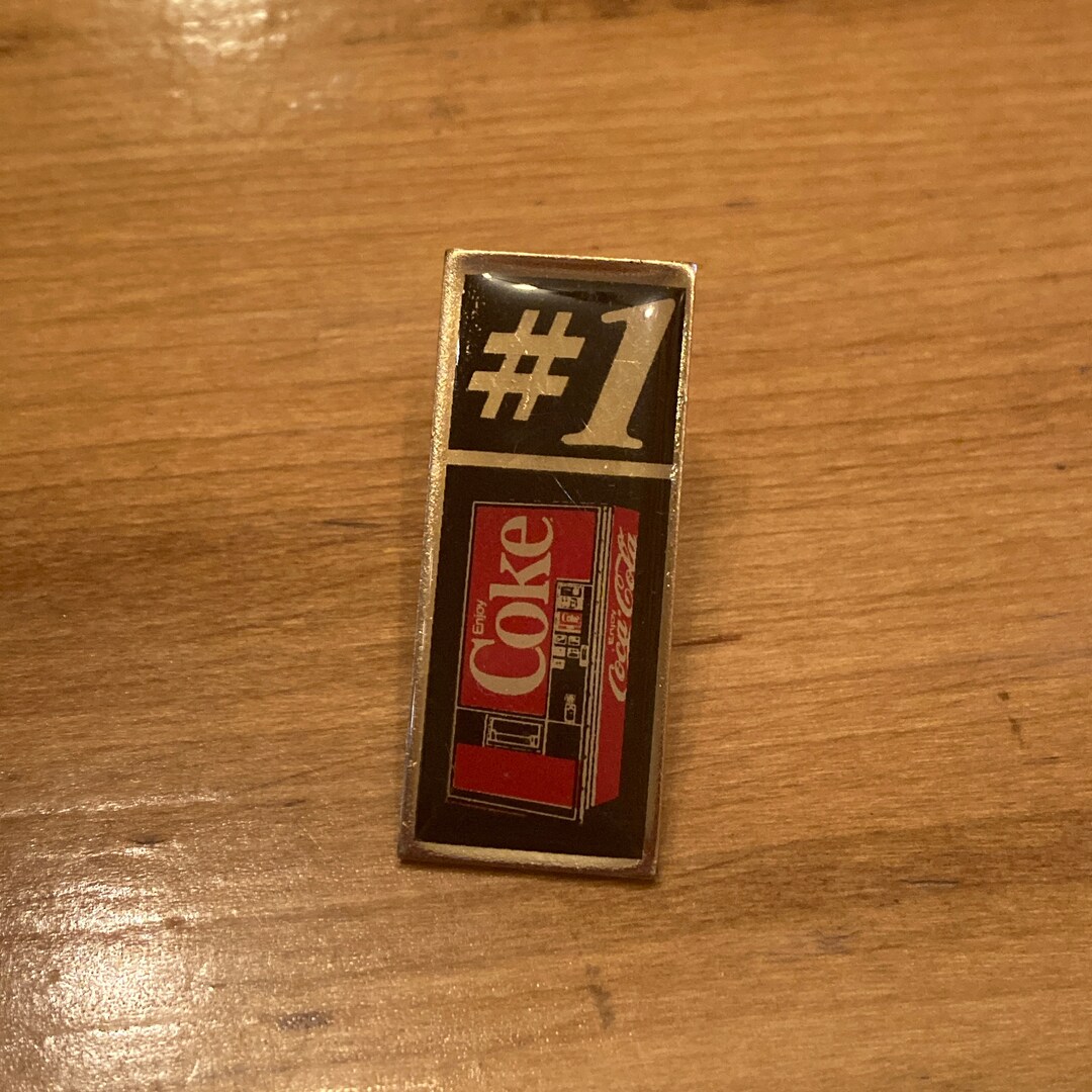 1990s Coke #1 Vending Machine Pinback Button Vintage Enamel Lapel Pin ...