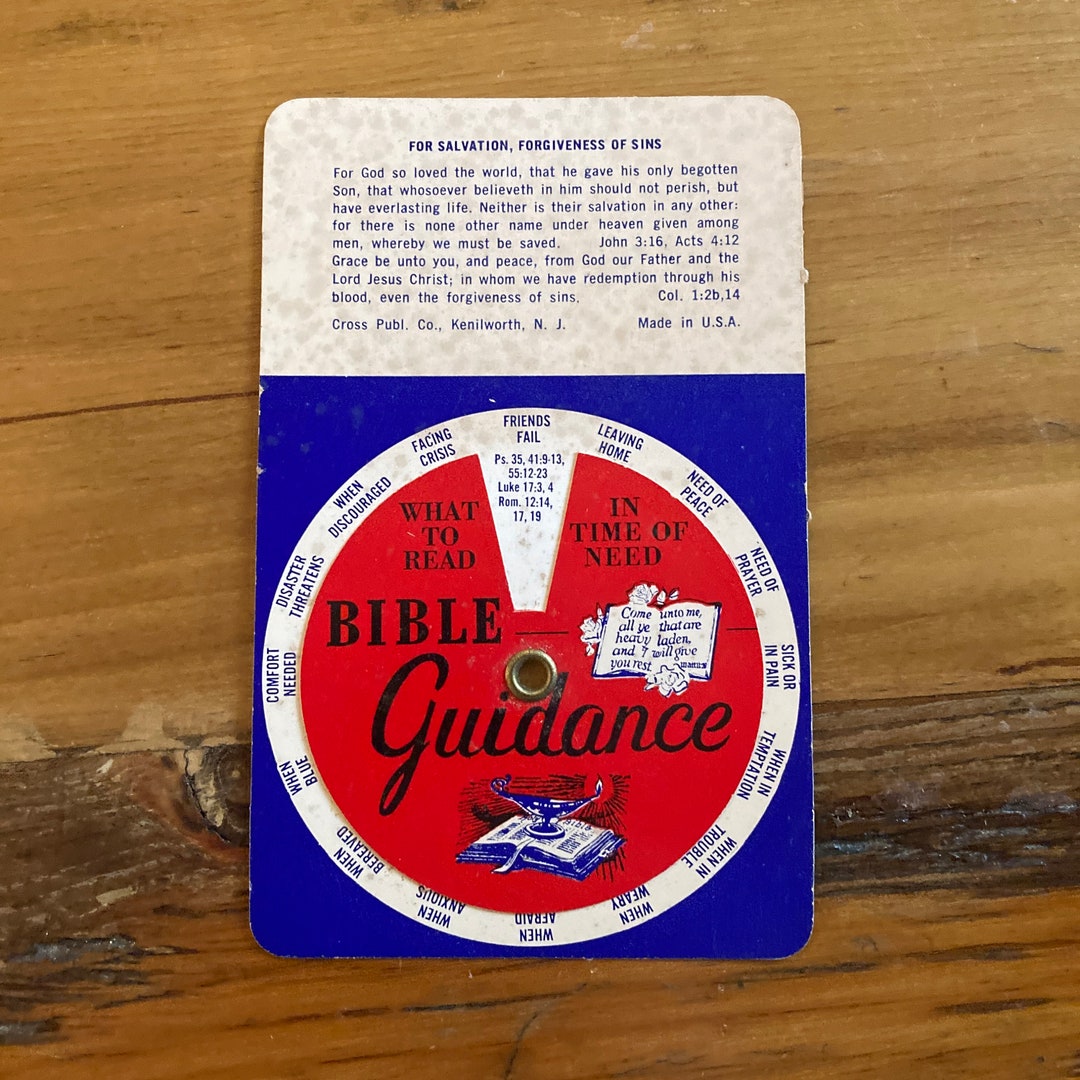 1950s Bible Guidance Wheel What to Read in Time of Need Vintage Paper ...