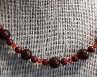 Brown Maroon Necklace - Etsy