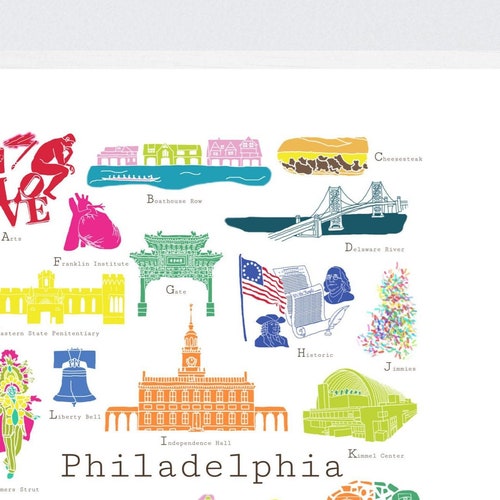Philadelphia Pennsylvania A to Z Wall Art Print by Chufish - Etsy