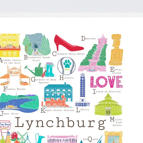 Lynchburg Virginia A to Z Wall Art Print Abcs/alphabet Decor - Etsy