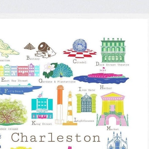 Charleston South Carolina A to Z Wall Art Print by Chufish - Etsy