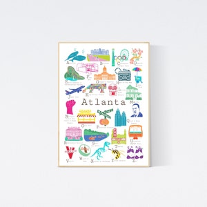 Atlanta Georgia A to Z Wall Art Print, by Chufish Studio Abcs/alphabet ...