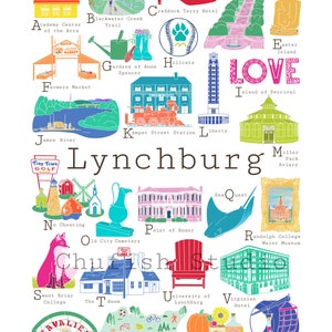 Lynchburg Virginia A to Z Wall Art Print Abcs/alphabet Decor for the ...