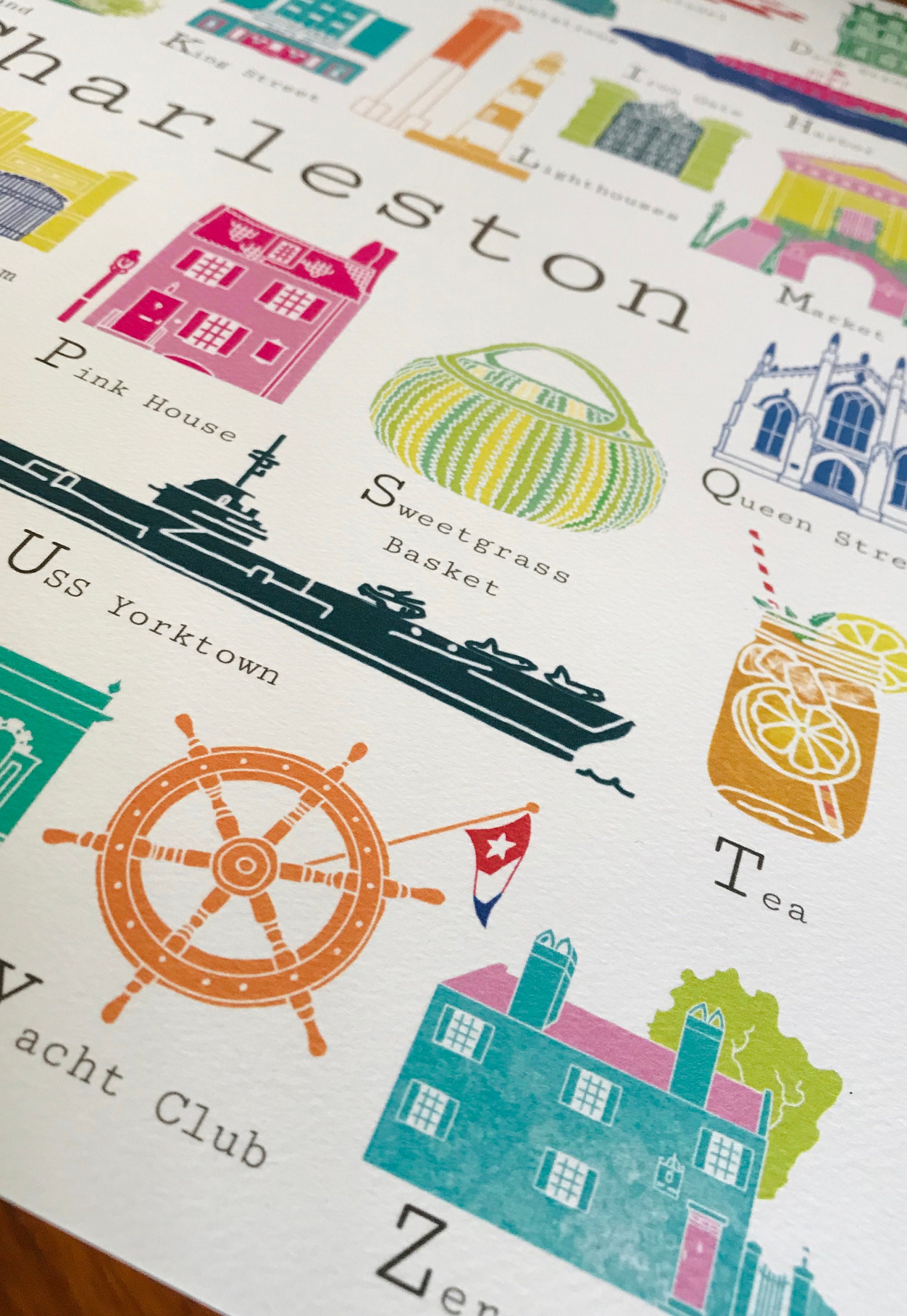 Charleston South Carolina A to Z Postcard, Abcs/alphabet Card for ...