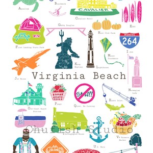 Virginia Beach Virginia A to Z Greeting Card, Abcs/alphabet Note Card ...