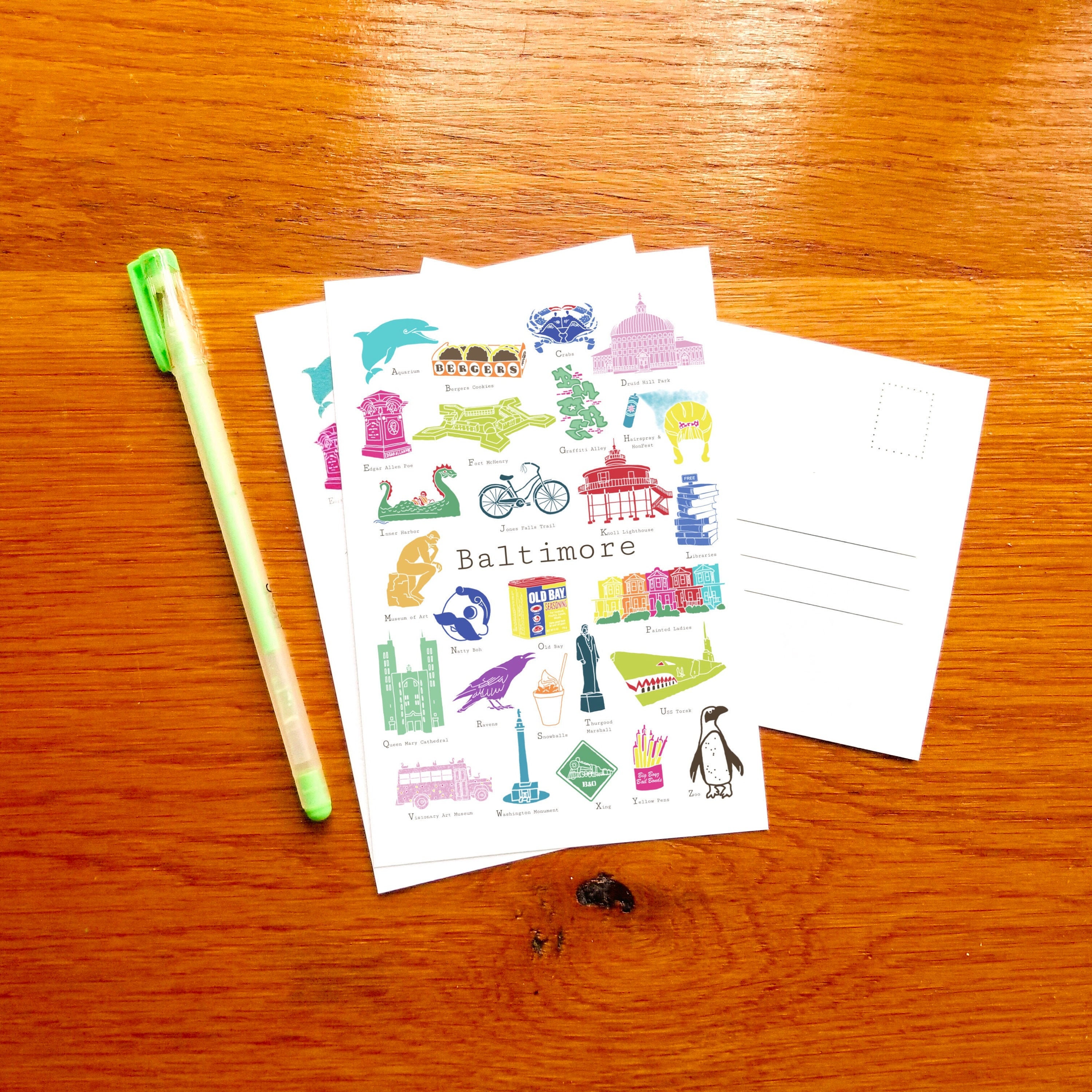 Baltimore Maryland A to Z Postcard Abcs/alphabet Card for - Etsy