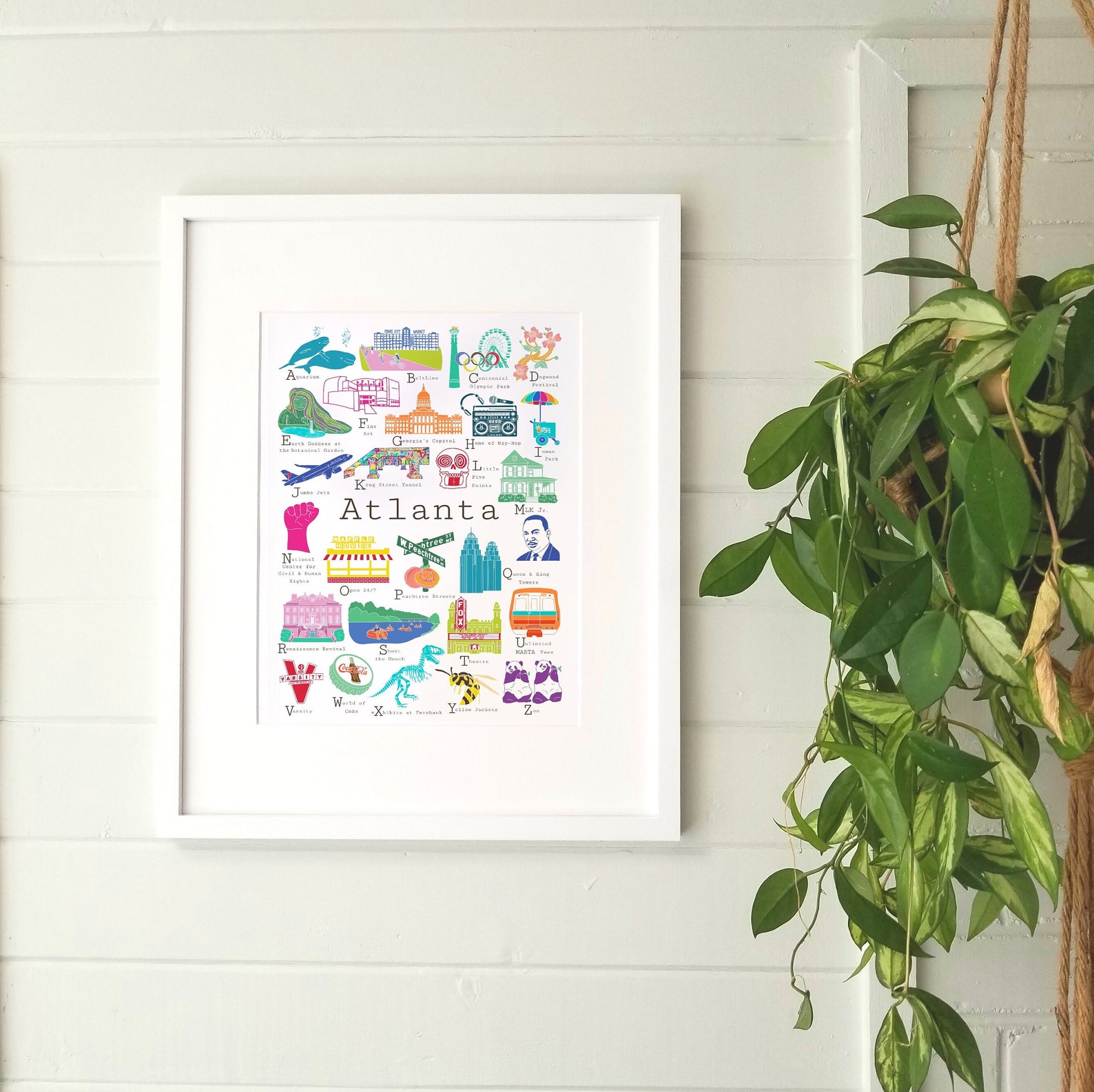 Atlanta Georgia A to Z Wall Art Print, by Chufish Studio Abcs/alphabet ...