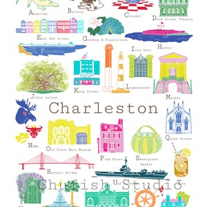 Charleston South Carolina A to Z Wall Art Print by Chufish Studio ...