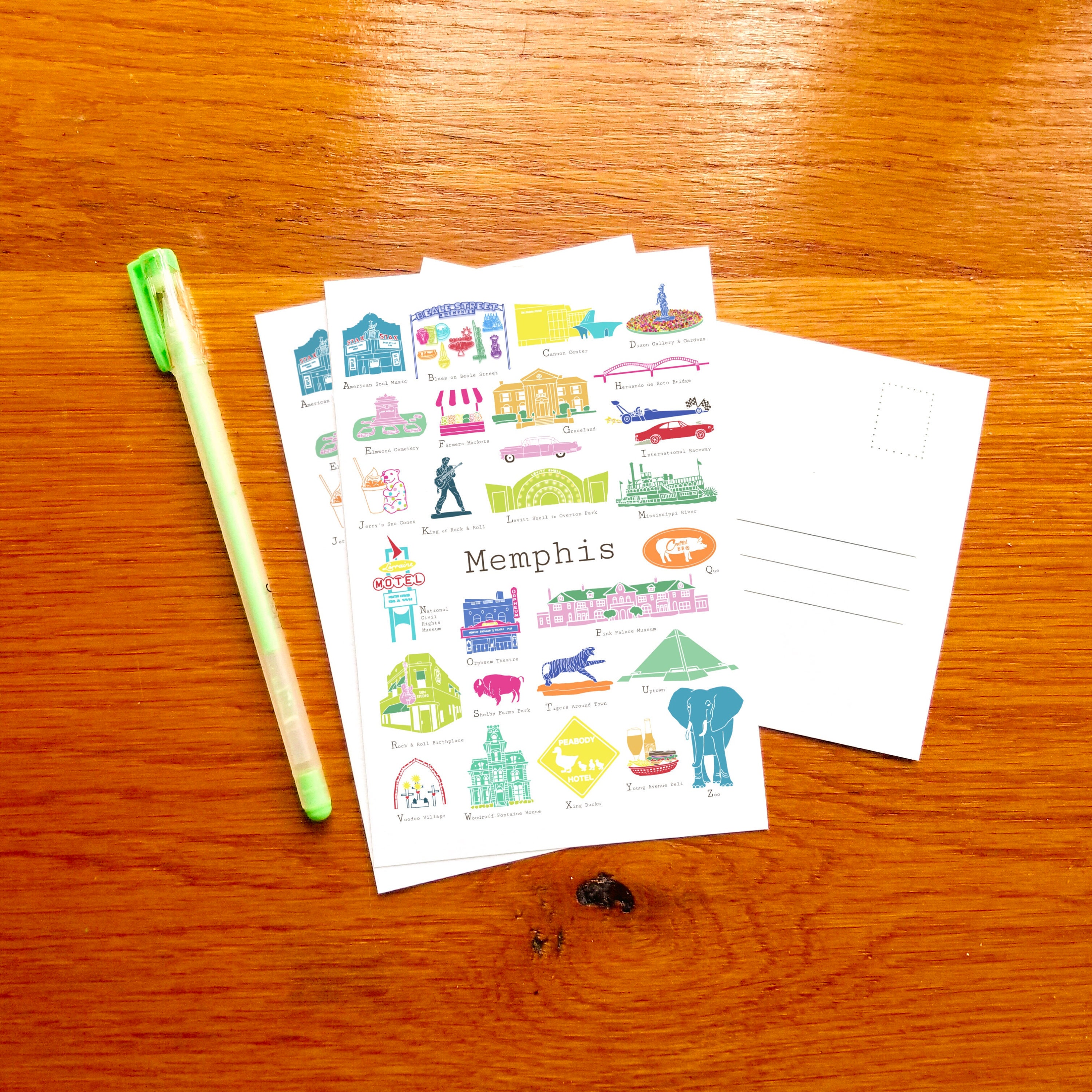 Memphis Tennessee A to Z Postcard Abcs/alphabet Card for - Etsy