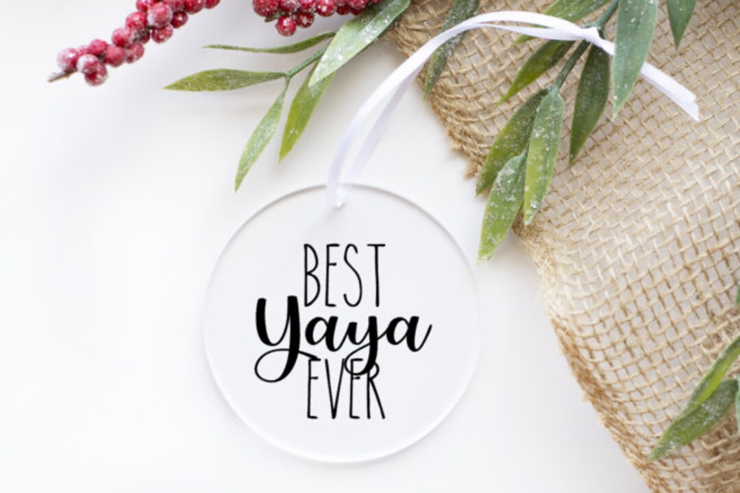 Yaya Christmas Ornament, Personalized Clear Acrylic Disc Ornament ...