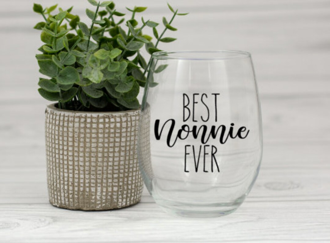 Nonnie Personalized Stemless Wine Glass, Wine Loving Nonnie Gift ...