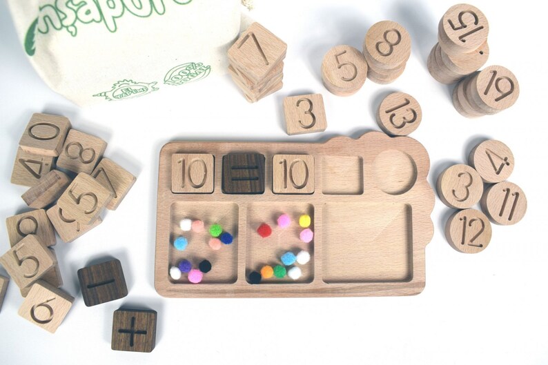 Wooden Math Board for Children (47 Pieces) - Educational Toys ...