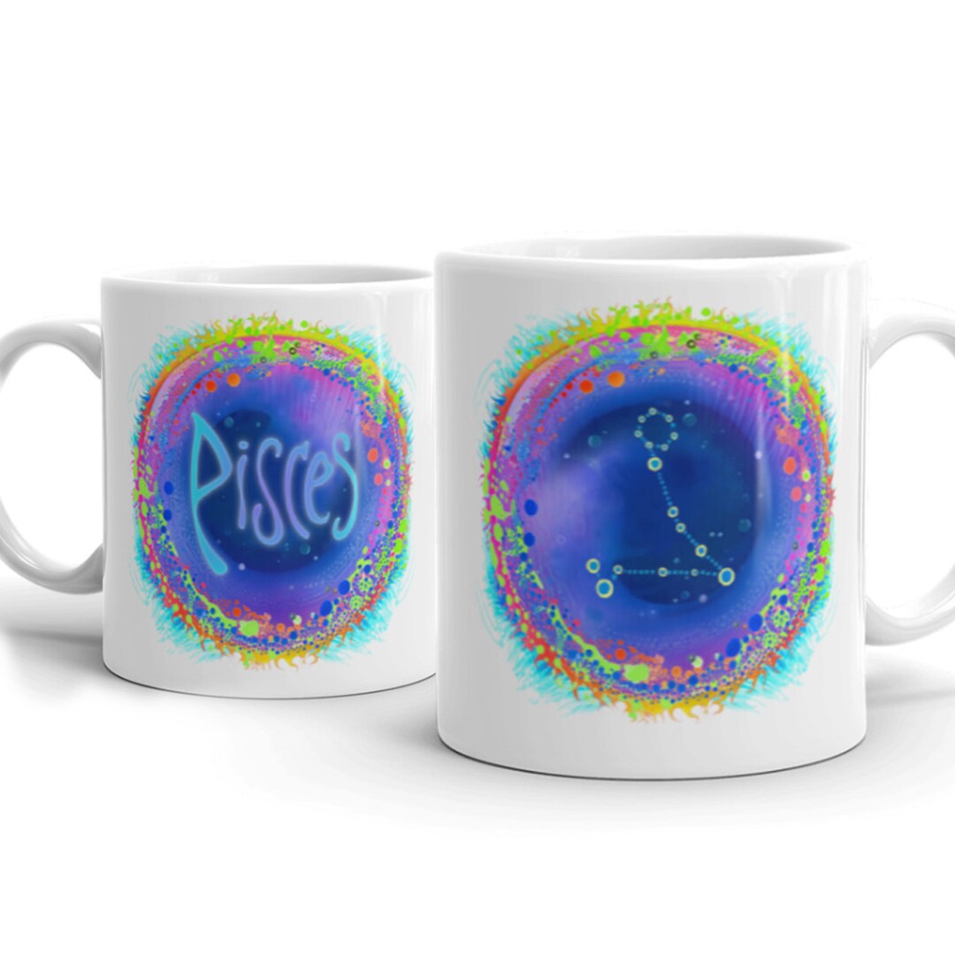 Pisces Coffee Mug/ Eco-friendly Packaging/ Zodiac Gift/ Zodiac Sign ...