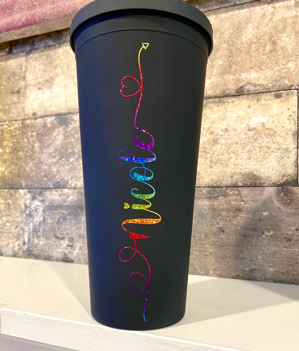 22 oz acrylic matte cup with lid and straw customized cup | Etsy