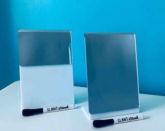 Large Horizontal SLANT Stand With Half Mirror item 0005 - Etsy