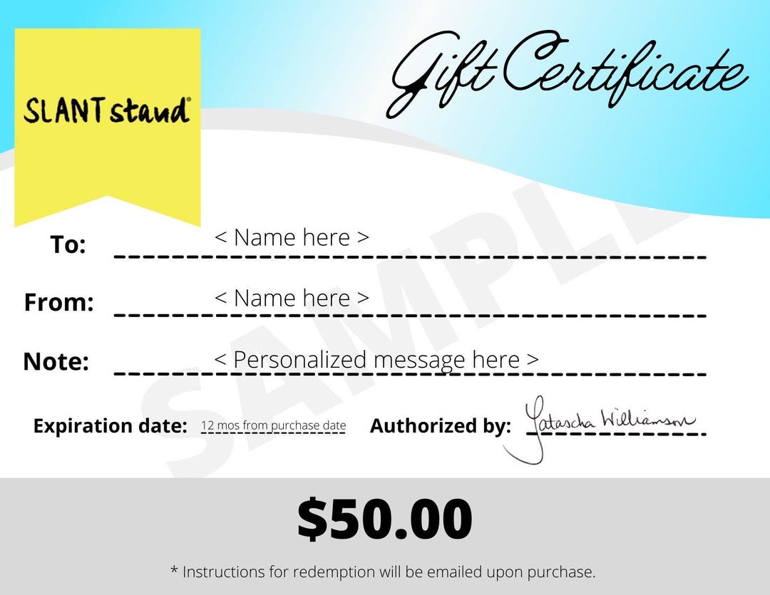SLANT Stand Gift Certificate - Etsy