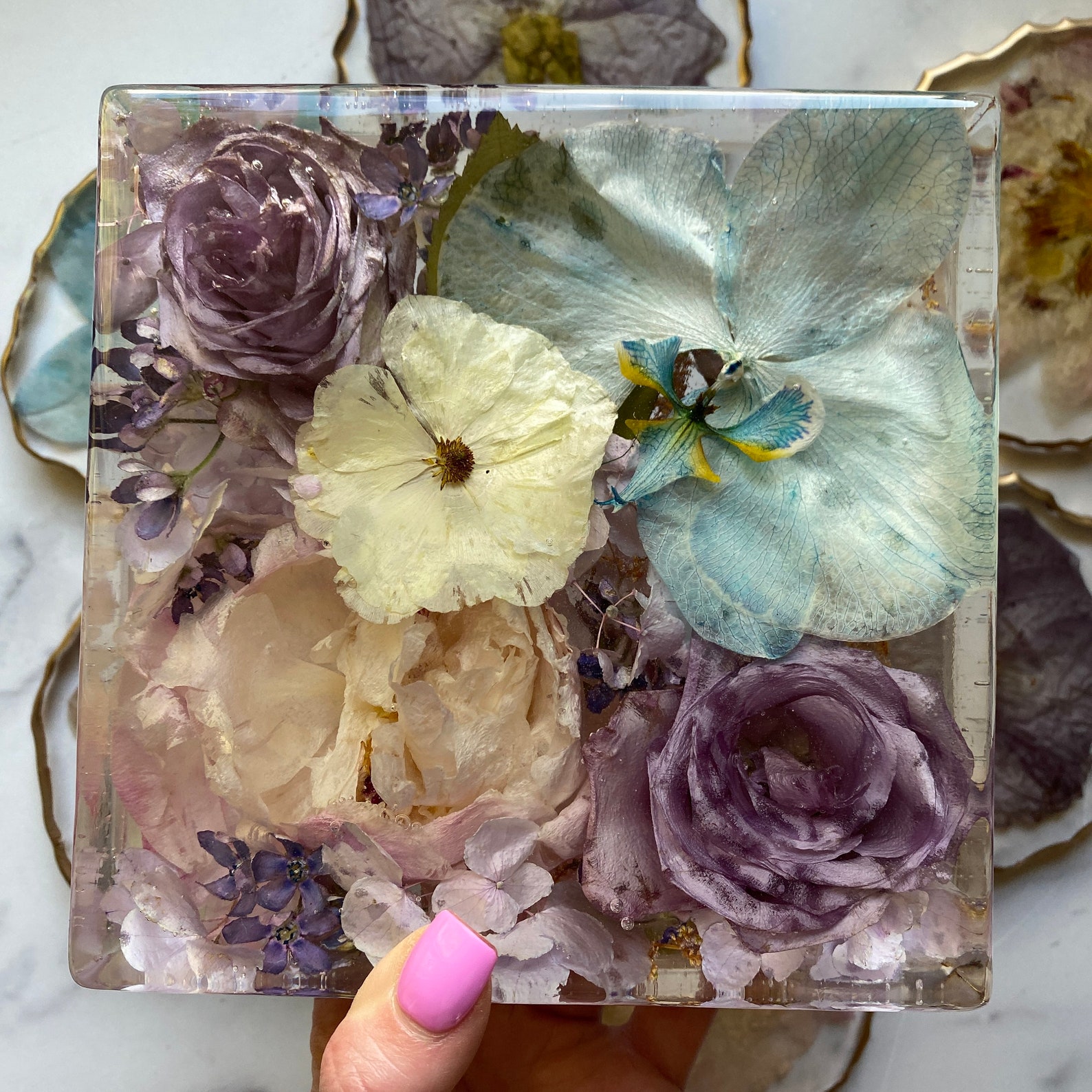 Wedding Flower Preservation Block, 6-inch Keepsake (coasters Sold ...