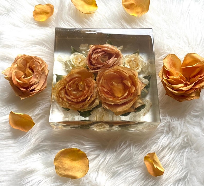 8-inch Resin Floral Block, Wedding Bouquet Keepsake - Etsy