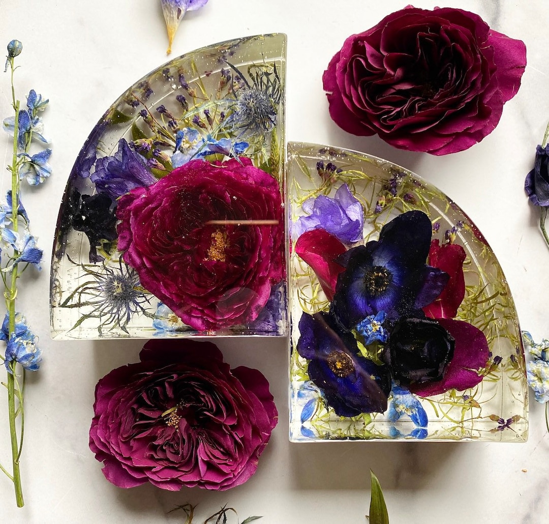 Custom Floral Resin Bookends, Wedding Bouquet Preservation (set of 2 ...