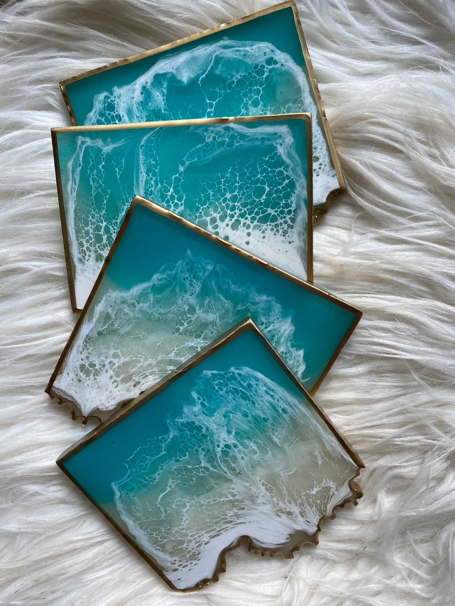Ocean coaster set | Etsy