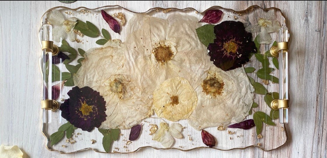 Custom Pressed Tray With Wedding Flowers Flower Preservation - Etsy