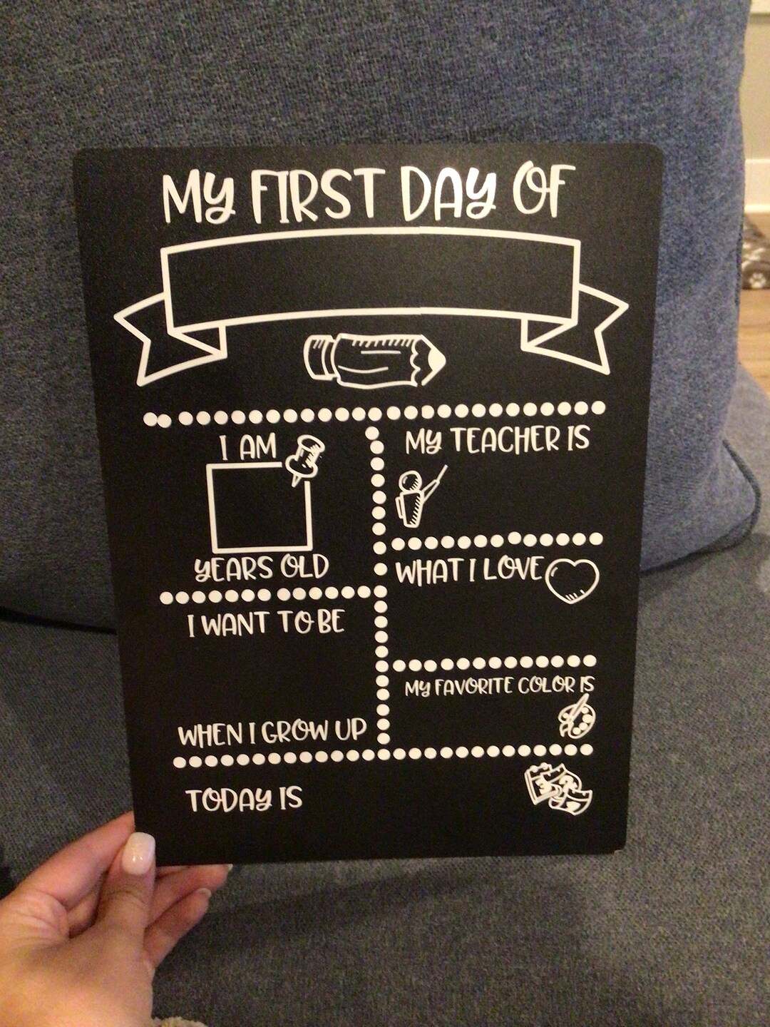 First and Last Day of School Chalkboard- Double Sided! - Etsy