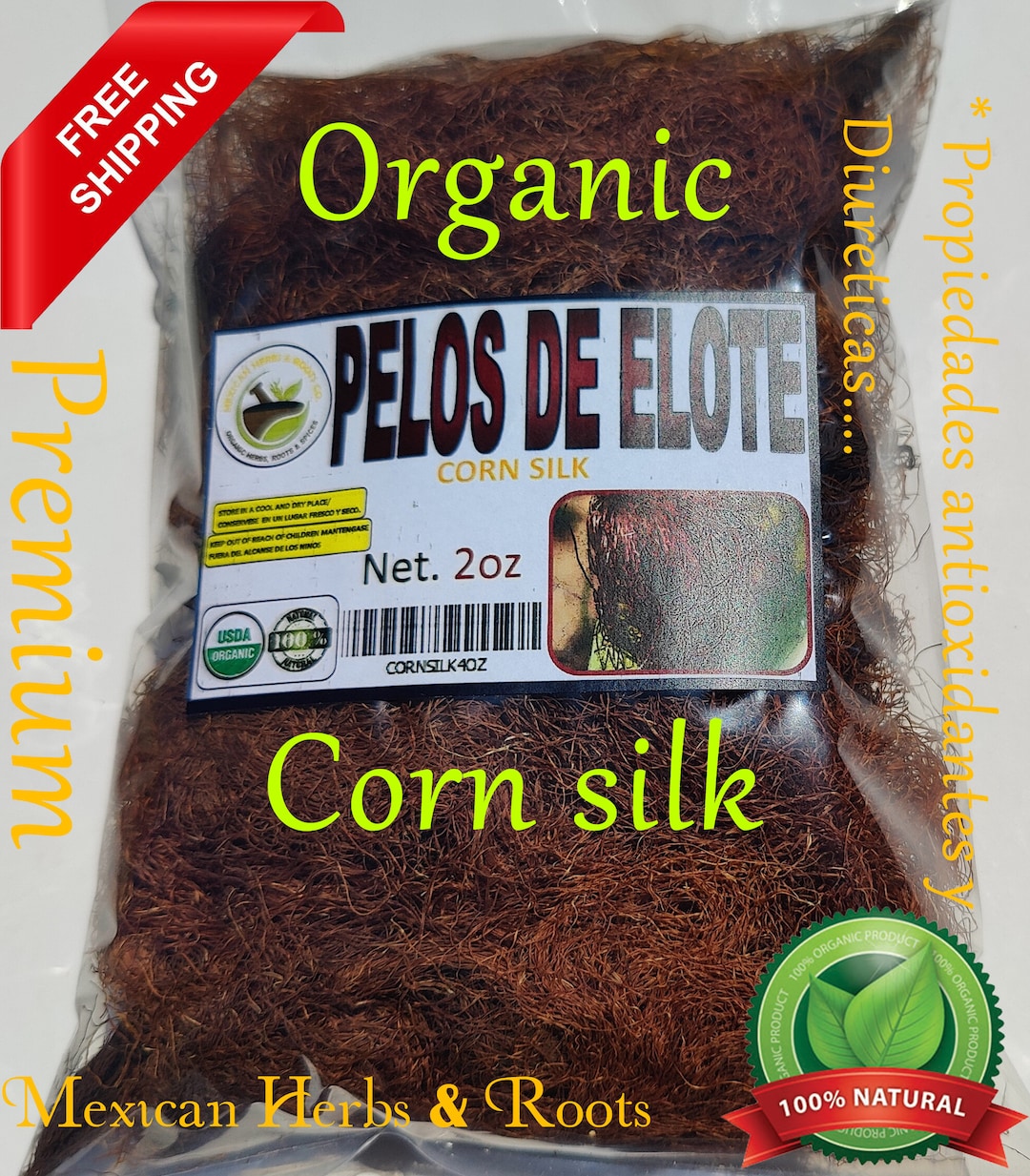 Pelos/barbas/cabellos De Elote,corn Silk/cornsilk Organic Mexican Tea - Etsy
