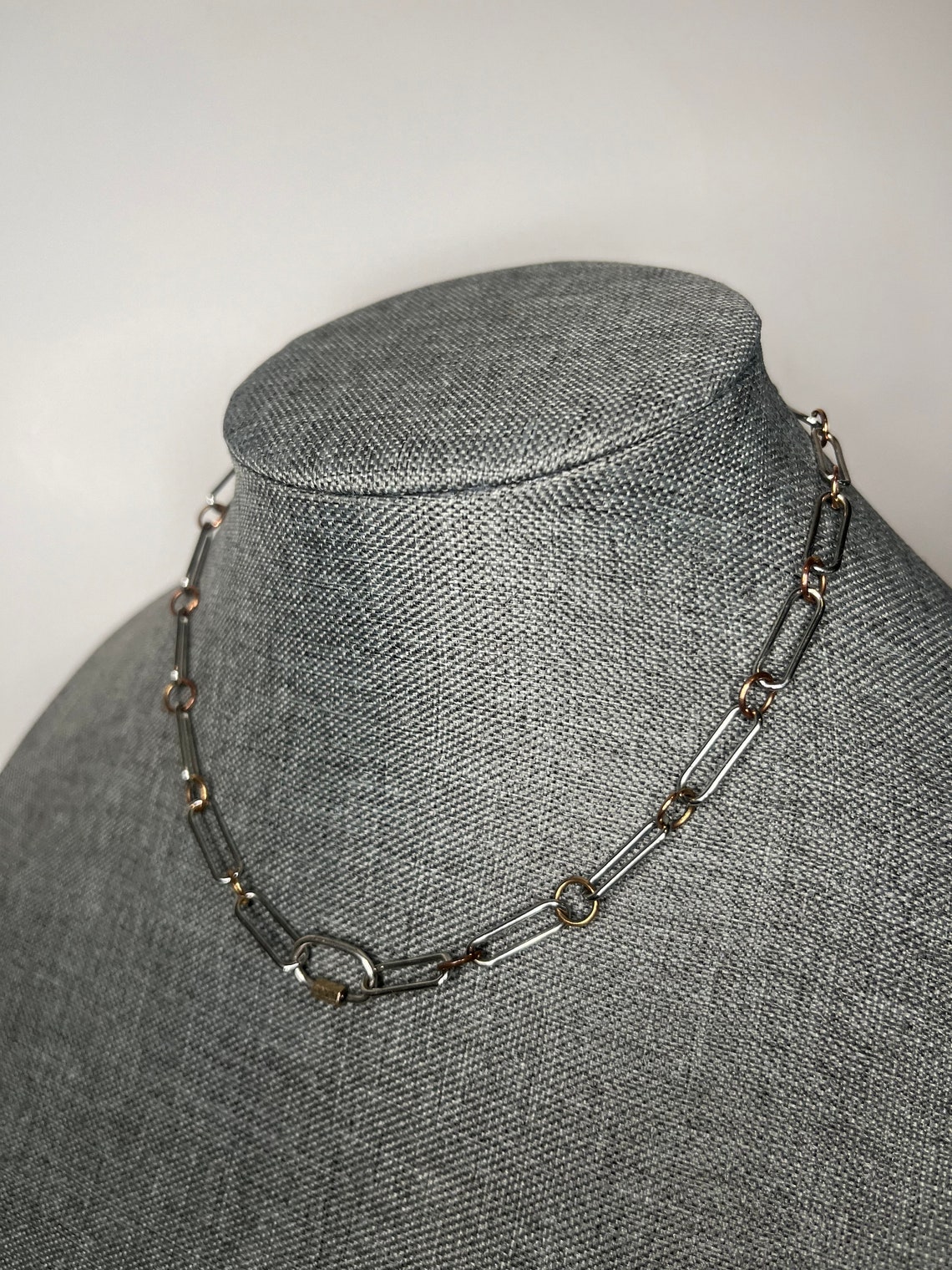 Silver and Gold Lock Necklace - Etsy