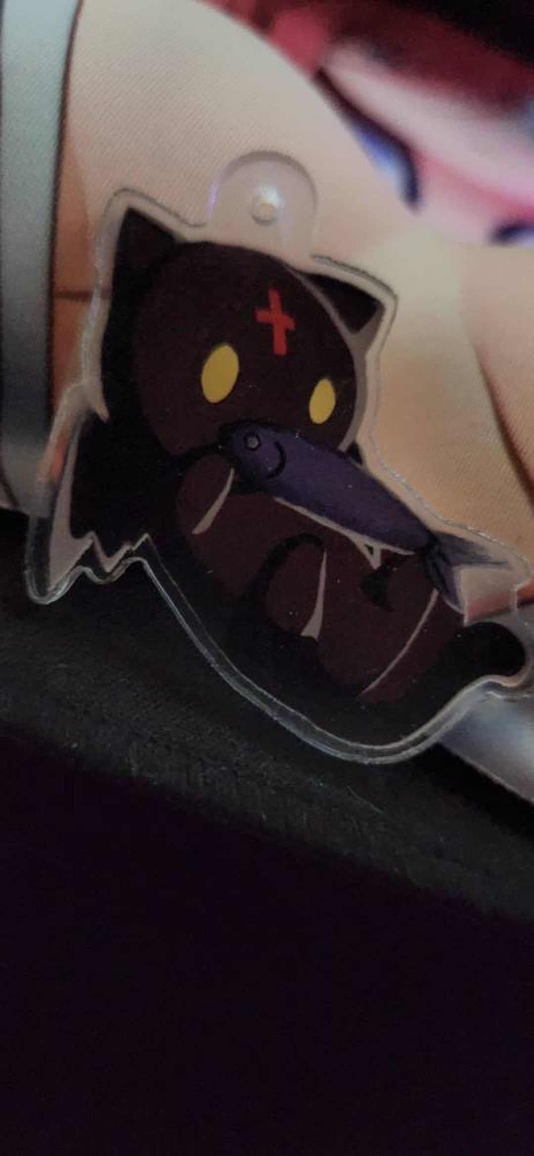 Chomusuke With Fish Acrylic Charm - Etsy