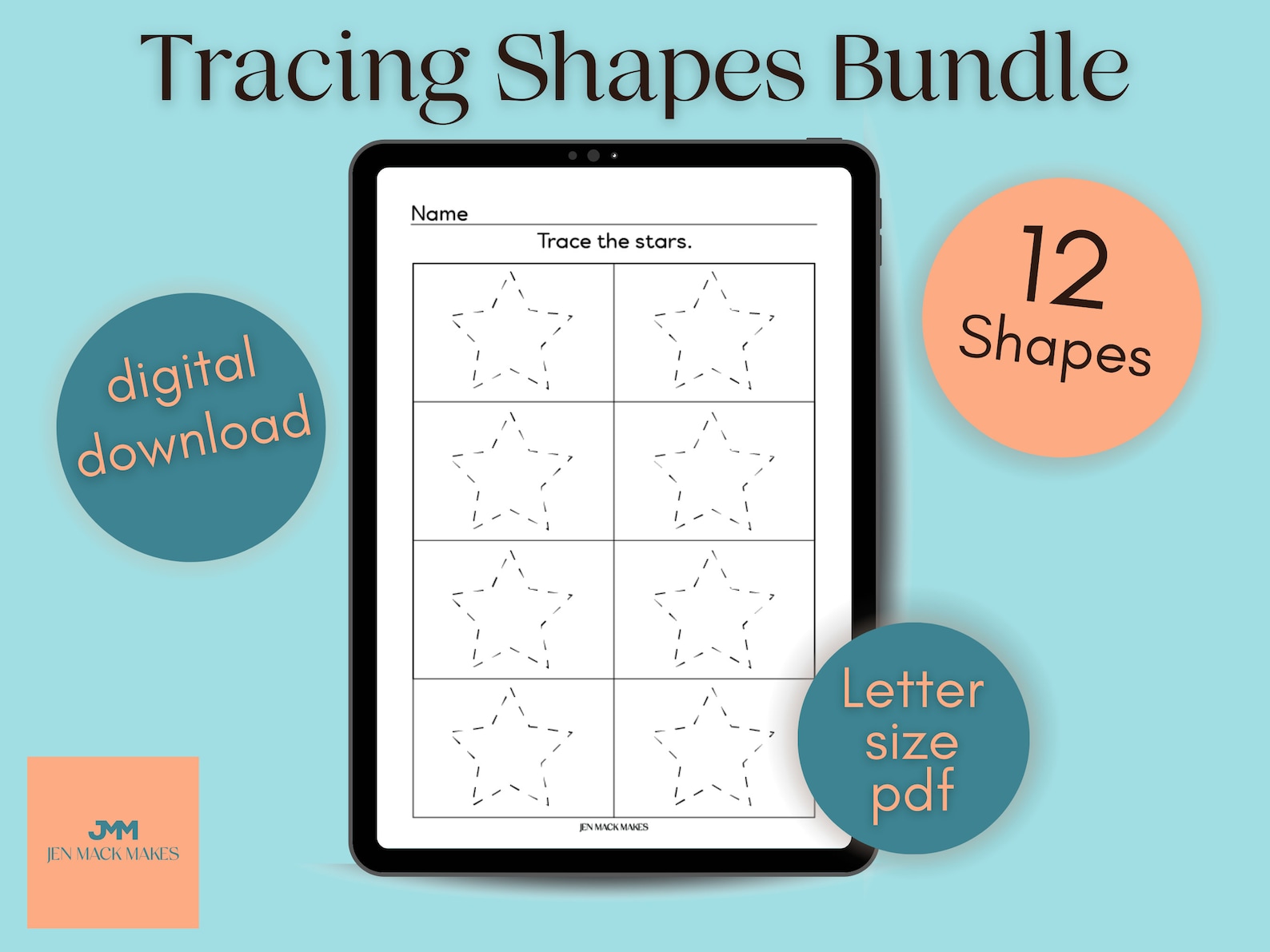 Printable Shapes Tracing Worksheet, Preschool Practice, Learning Shapes ...