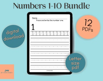 Handwriting Practice Tracing Numbers 11-20, Printable Number 11-20 ...