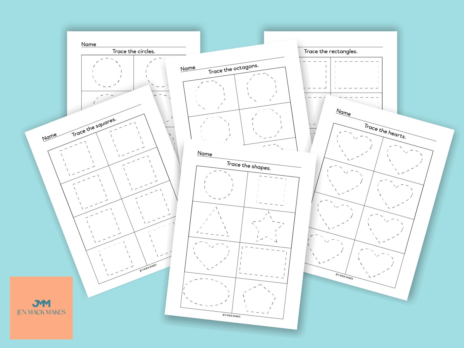 Printable Shapes Tracing Worksheet, Preschool Practice, Learning Shapes ...