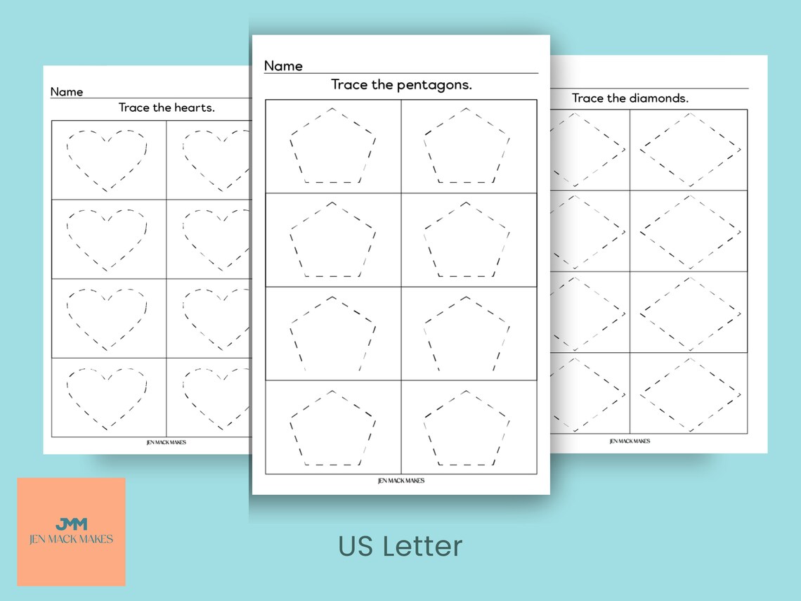 Printable Shapes Tracing Worksheet, Preschool Practice, Learning Shapes ...