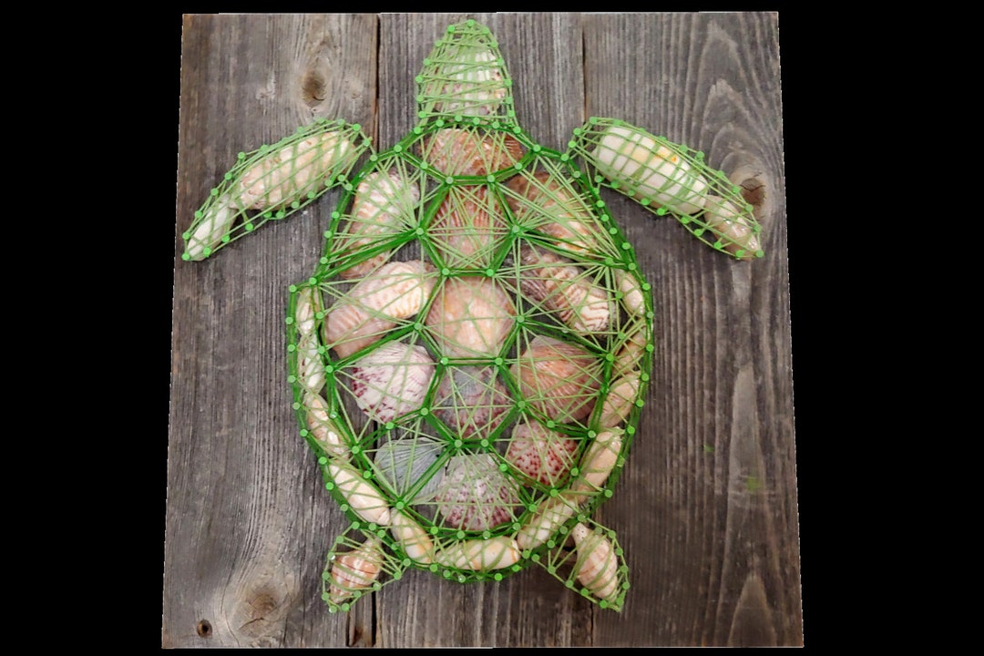 Handcrafted Turtle String-art Made on Reclaimed Cedar Planks With Real ...