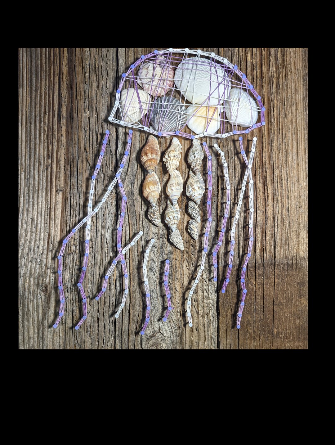 Handcrafted Jellyfish String Art on Reclaimed Cedar Planks With Real ...