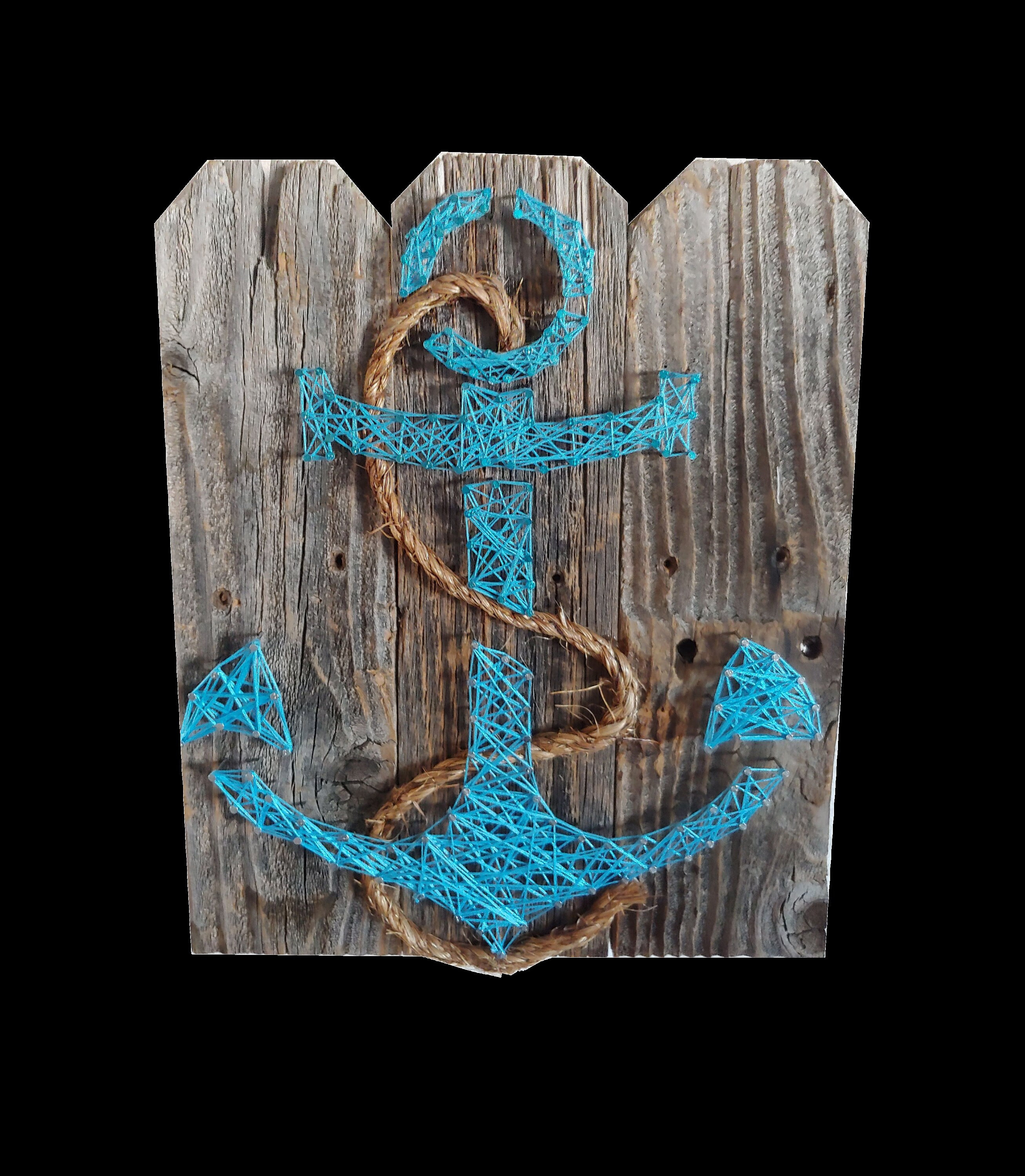 Handcrafted Anchor String Art Made on Reclaimed Cedar Planks - Etsy