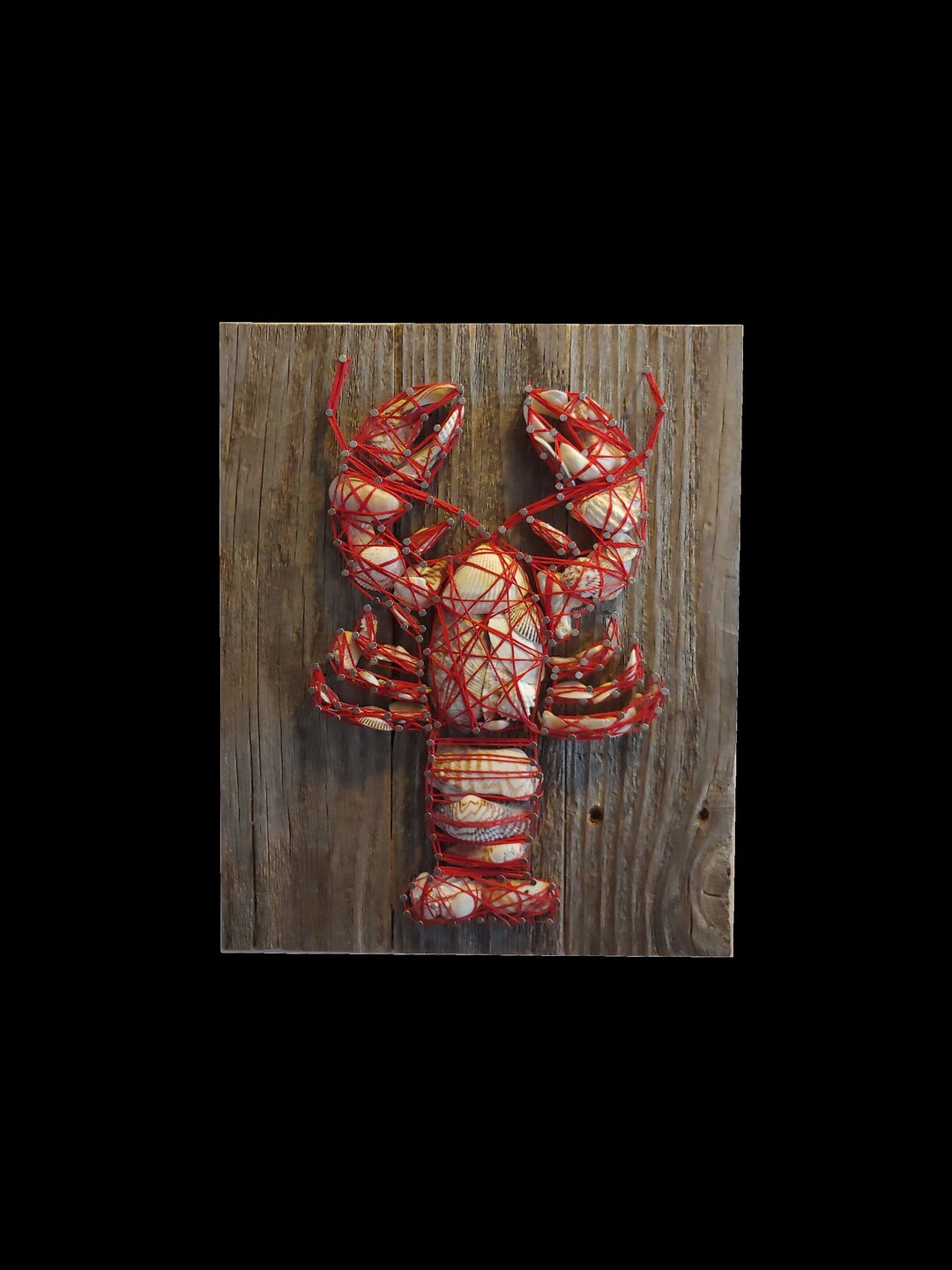 Handcrafted Lobster String Art on Reclaimed Cedar Planks With Real Sea ...