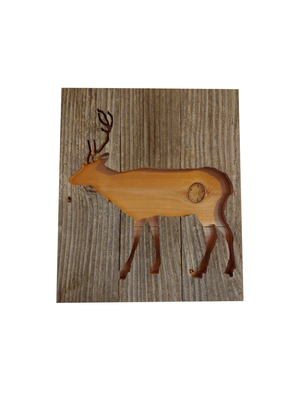 Handcrafted Buck Cutout Photo Frame Made From Reclaimed and New Cedar ...