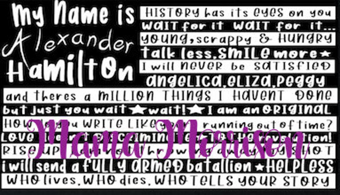 My Name is Alexander Hamilton SVG - Etsy