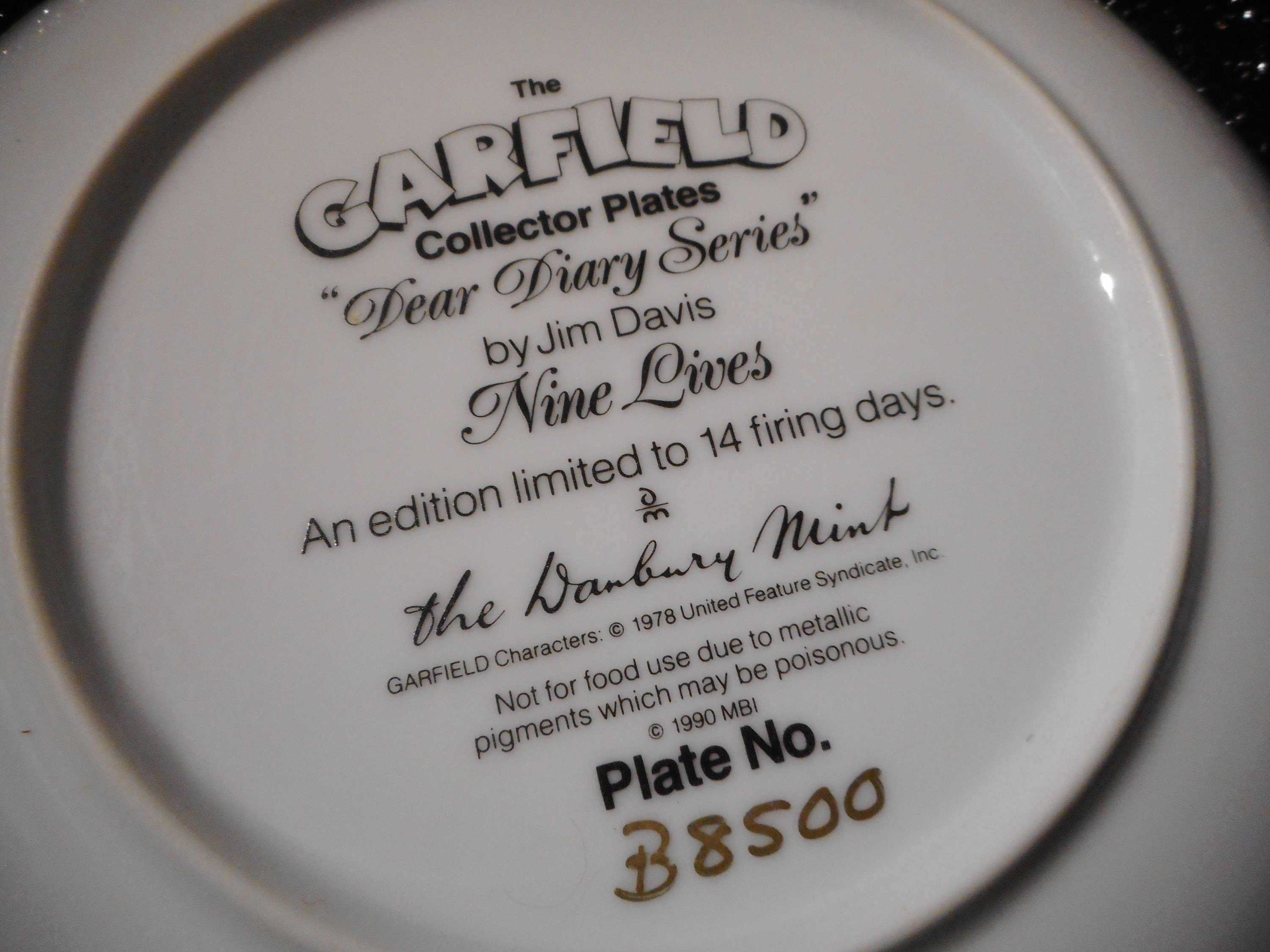 Vintage Garfield - Garfield Plate - Collectible Garfield Plate - 1990 ...