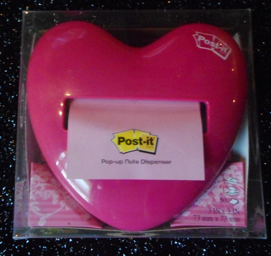 New in Box Pink Heart Post-it Dispenser - Desk Accessory - Etsy