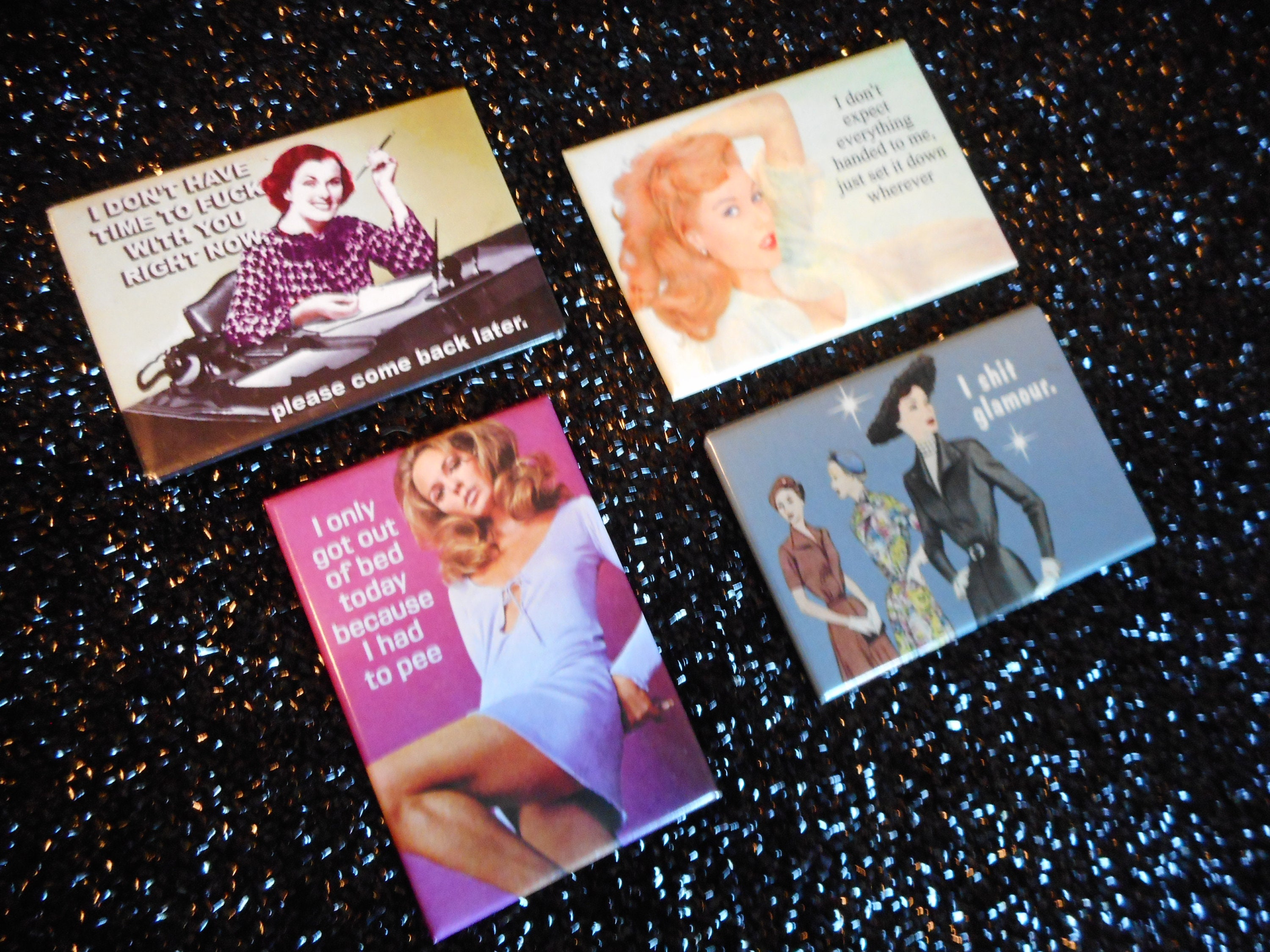 Sarcastic Lady Boss Magnet Set: Funny Fridge Decor, Self-love (4 ...