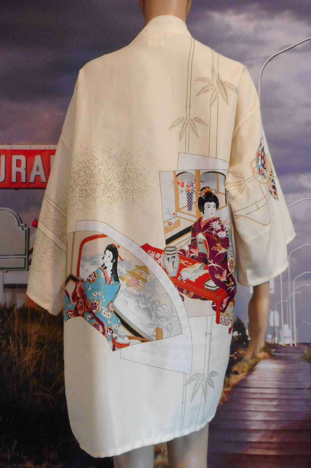 Vintage Kimono Short Kimono Japanese Robe Japanese Kimono Made in Japan ...