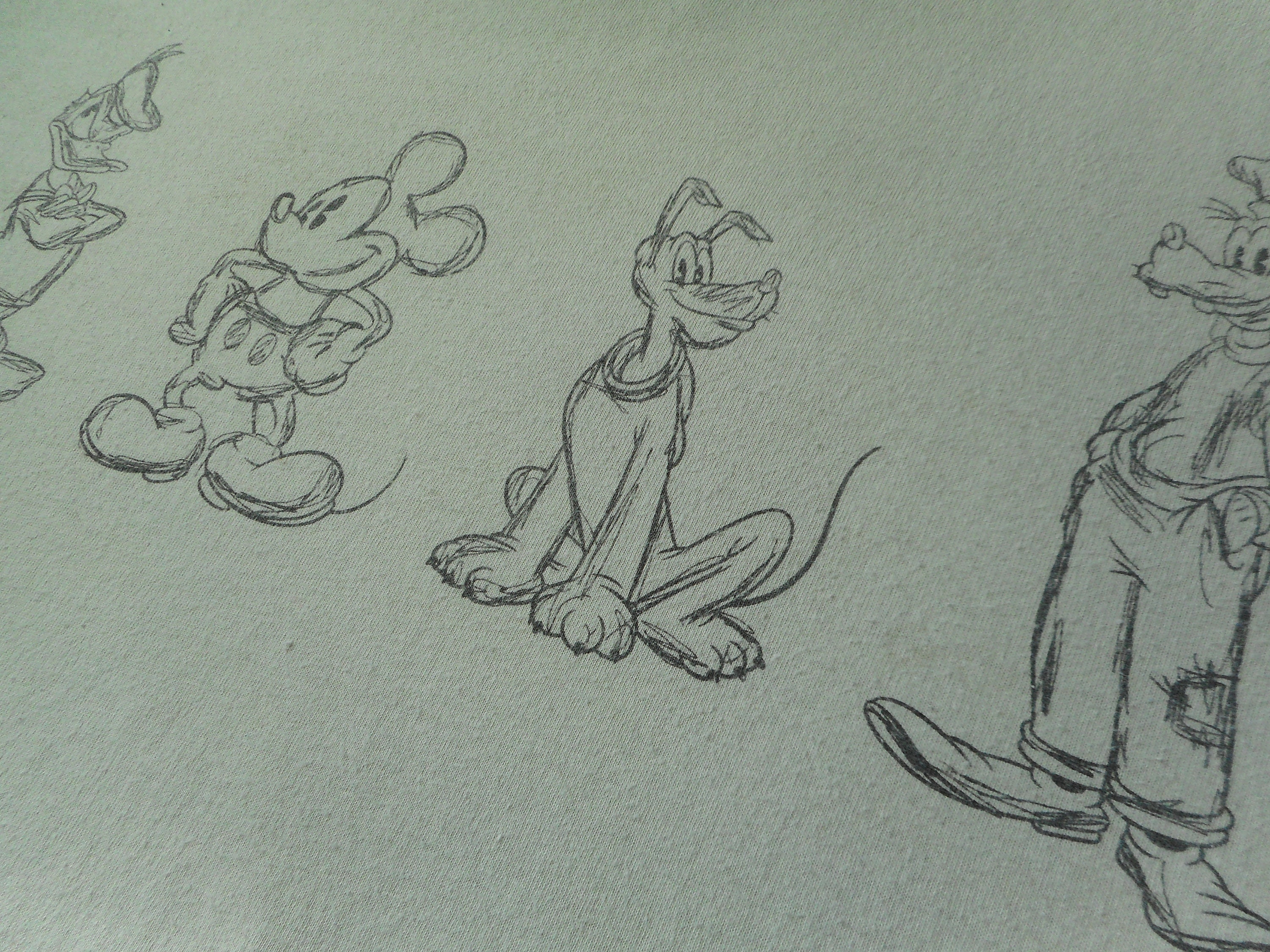 Vintage Disney Store Tee Large Men's/unisex Ringer Tee Cartoon Sketch ...